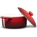 Kook 4-Pc Mini Cocotte Casserole Dish with Lid Stoneware Kitchen Set ...