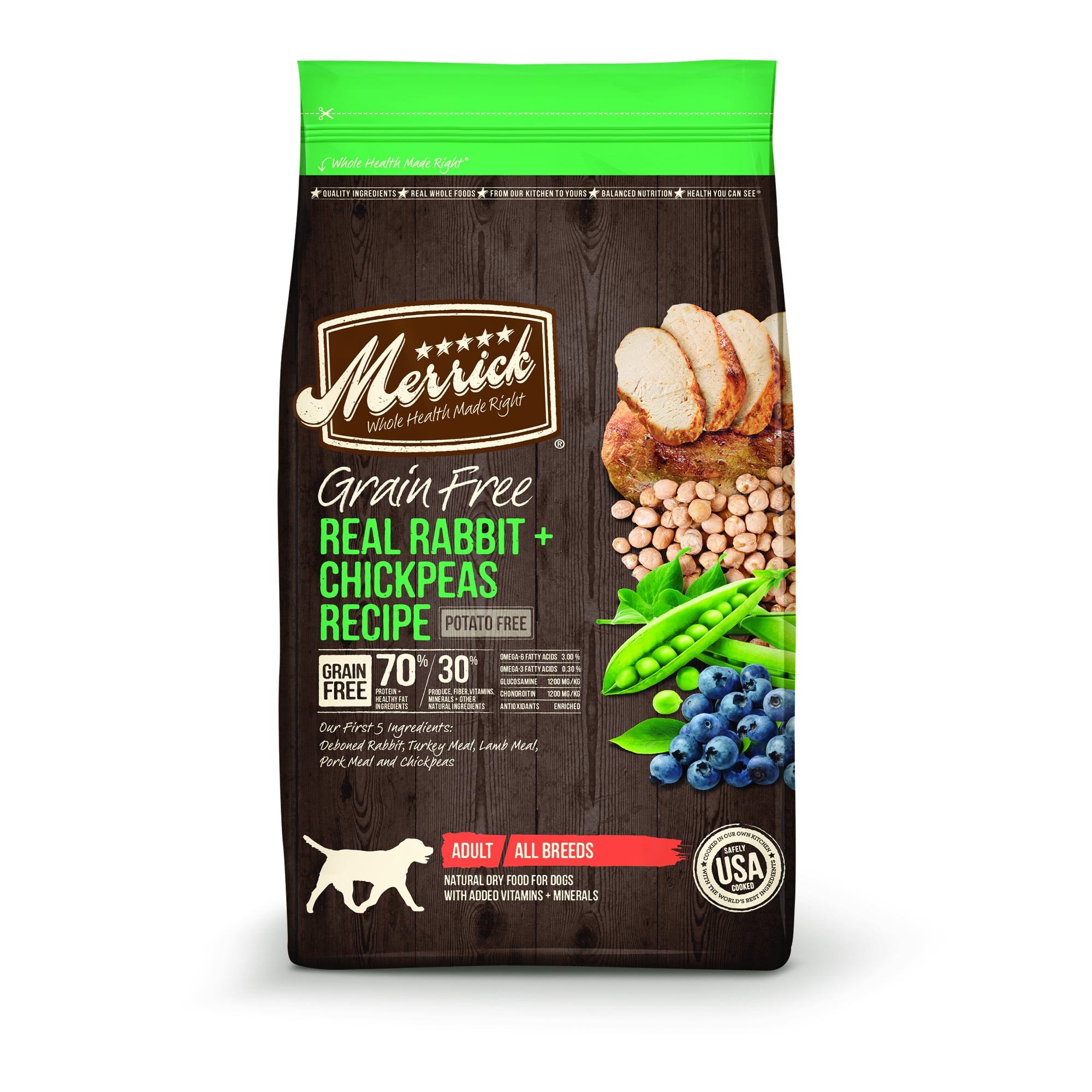 Merrick Grain-Free Real Rabbit & Chickpeas Recipe Dog Food, 12 Lb ...