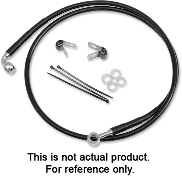 Motorcycle Parts +6" Extended Black Vinyl-Coated Front Brake Line Kit ...