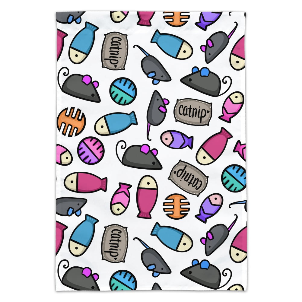 Cat Toys Mouse Fish Catnip Pattern Garden Yard Flag - Walmart.com