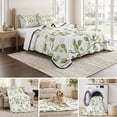 Twin Quilt Bedding Set Garden Plant Leaves Breathable Summer Cooling ...