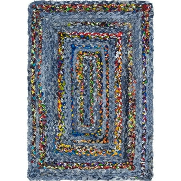 Unique Loom Multi-Striped Braided Chindi Rug - Walmart.com