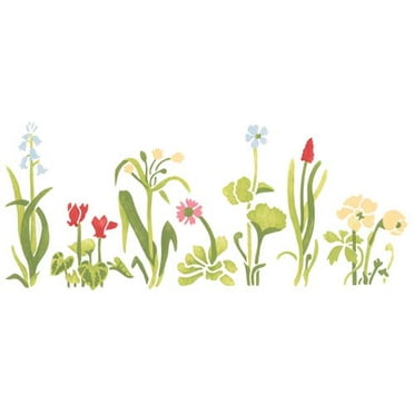 Large Mixed Flower Garden Wall Stencil SKU #182A by Designer Stencils ...