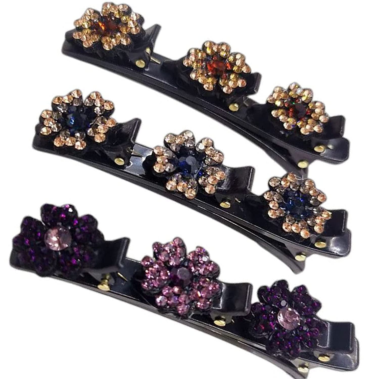 3PCS Double Layer Band Twist Plait Headband Hairpin Alligator Hair Claw ...