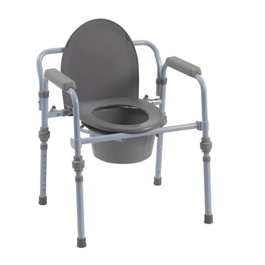 Commode with fixed arms, steel, adj height, 1 ea - Walmart.com