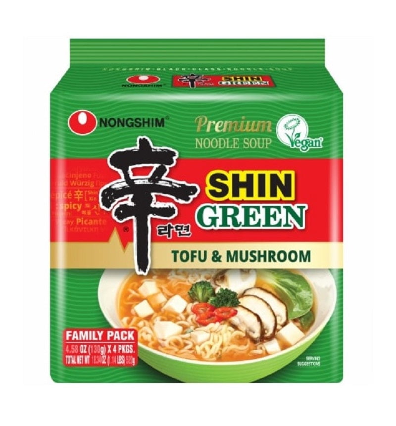 [Pack of 8] Nongshim Shin Green Premium Ramen with Mushroom & Fried ...