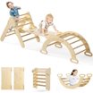 OLAKIDS Wooden Playset - 5 in 1 Climbing Triangle, Children's Equipment ...