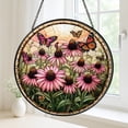 Coneflower Meadow Decorative Window Hanging – Stained Glass Style ...