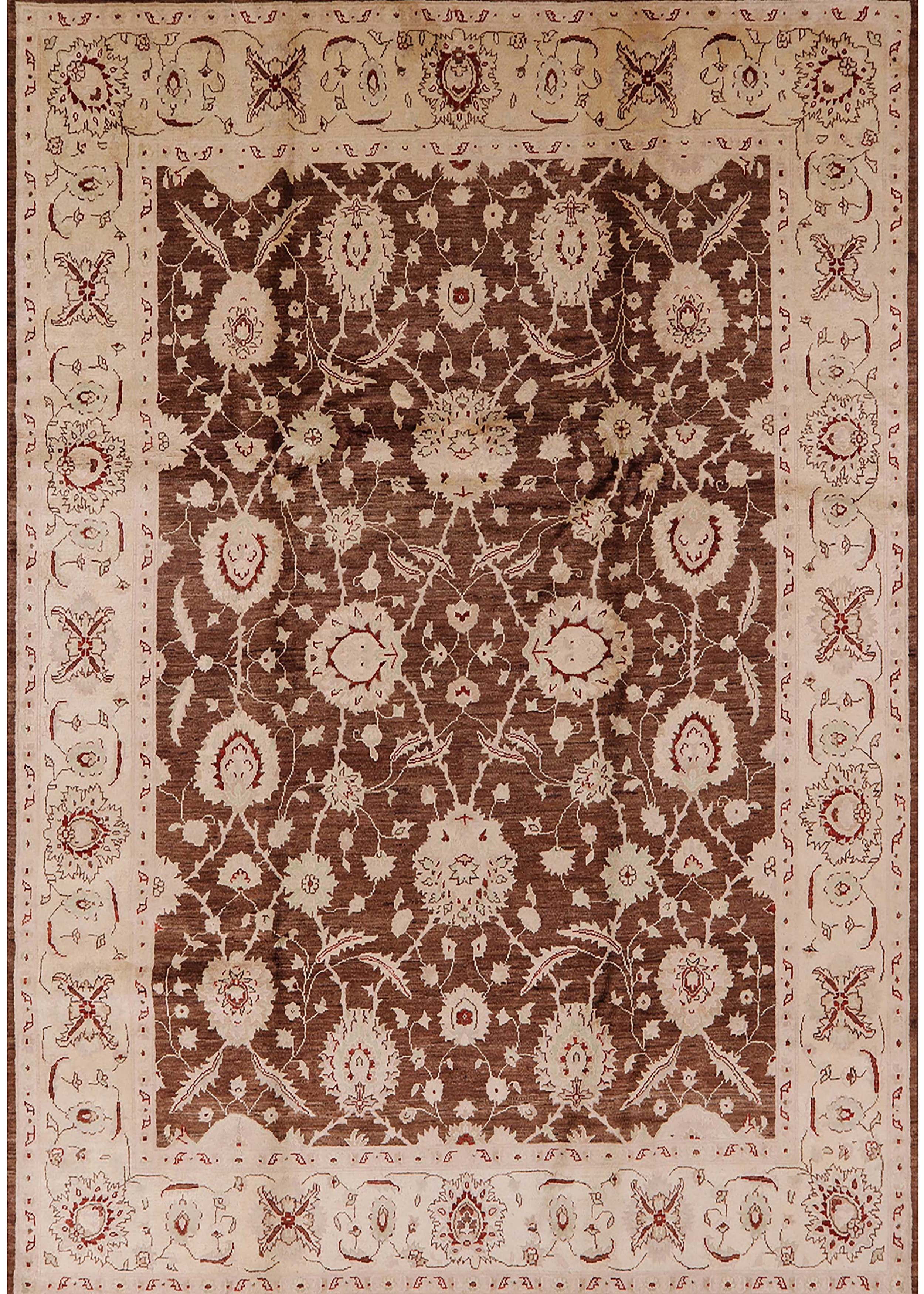 Ahgly Company Indoor Rectangle Mid-Century Modern Brown Oriental Area ...