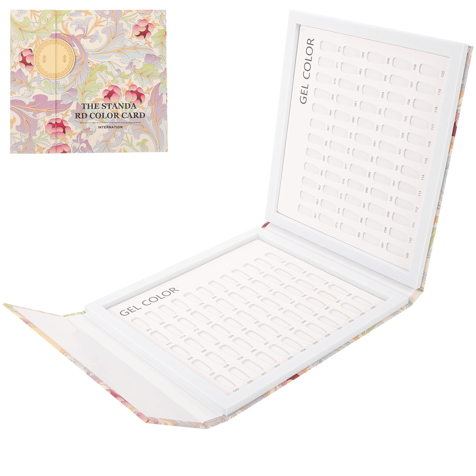 Masteelfca 1pc 120-Color Nail Color Sample Plate Nail Color Display Book (White) 24x22cm