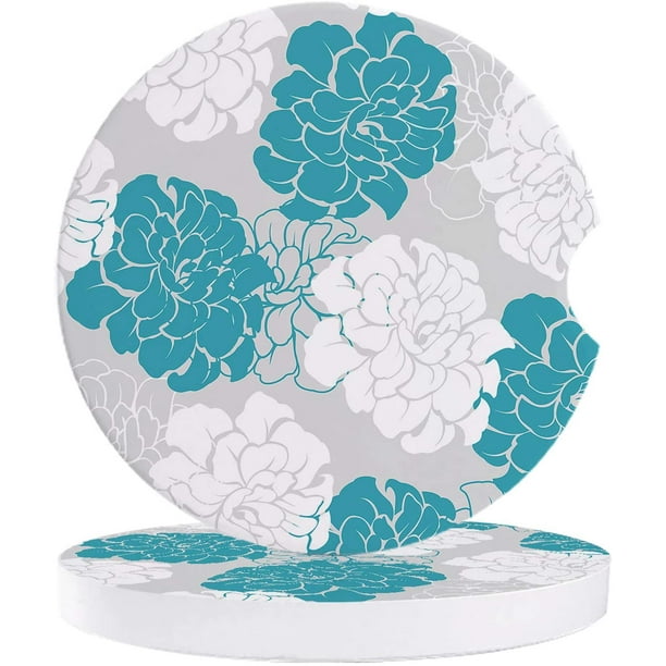 XDDJA Floral Plante Thème Pivoine Fleur Bleu Vert et Blanc Ensemble de ...