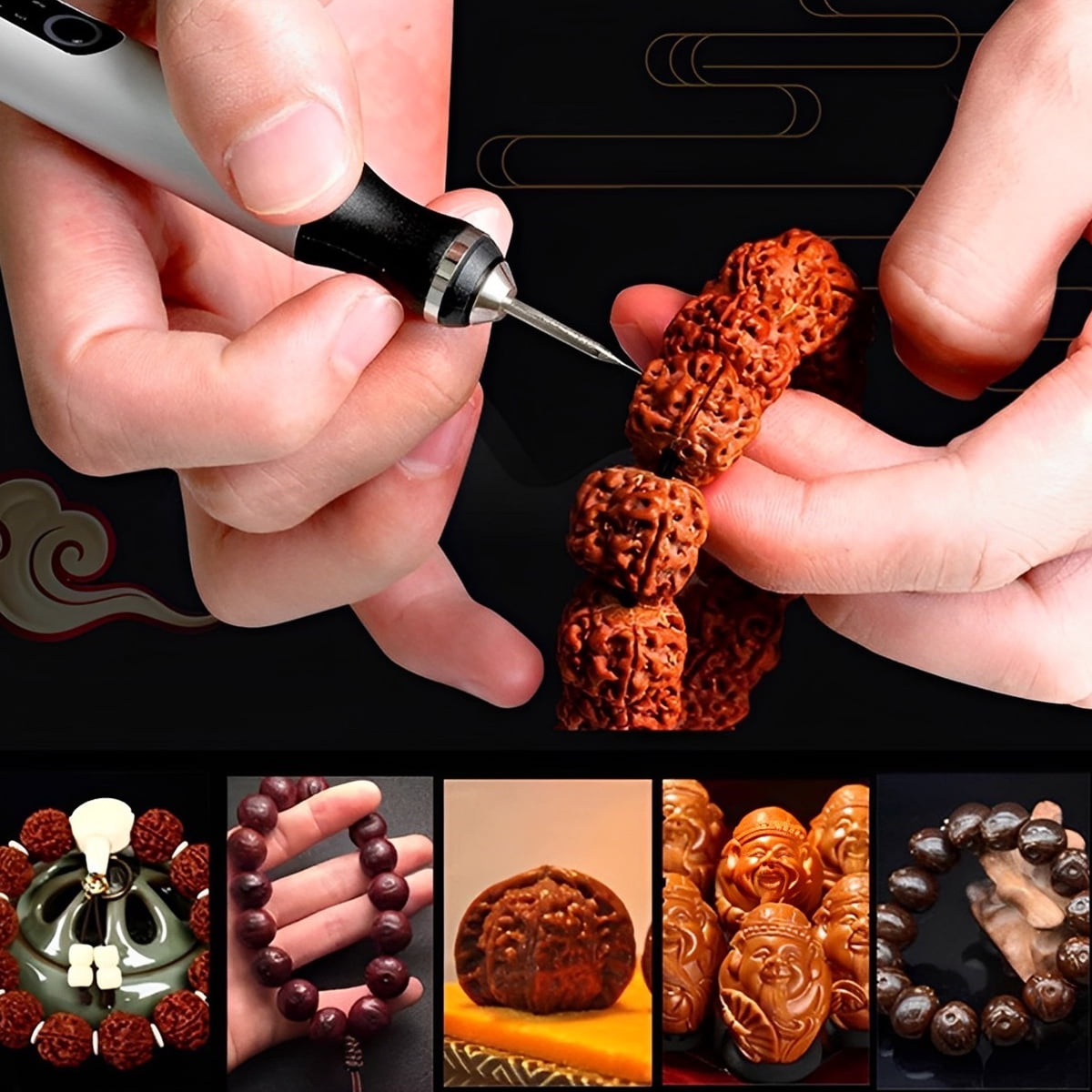 Buy Retrok Electric Engraving Pen Cordless Micro Carving Pen with 3 ...