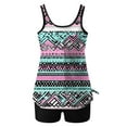 Dagegui 2 Pc Women's Modest Swimsuits Trendy Print Swim Tank Tops with ...