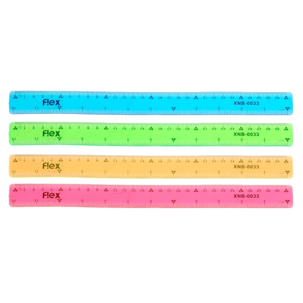 Soft Clear Ruler Bendable Anti-break PVC Ruler Inches Metric Scales for ...