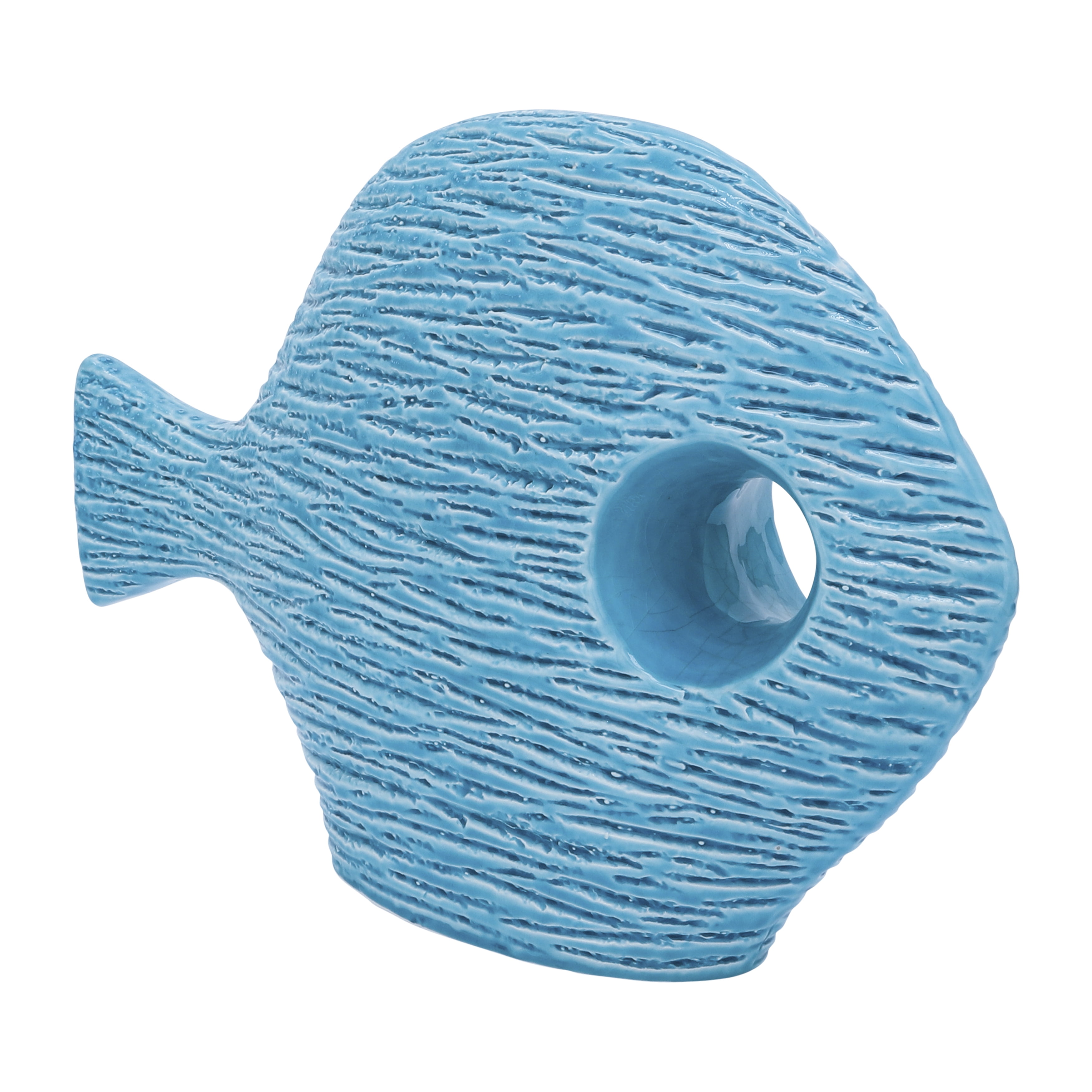 Sagebrook Home Ceramic 14" Textured Fish, Blue - Walmart.com