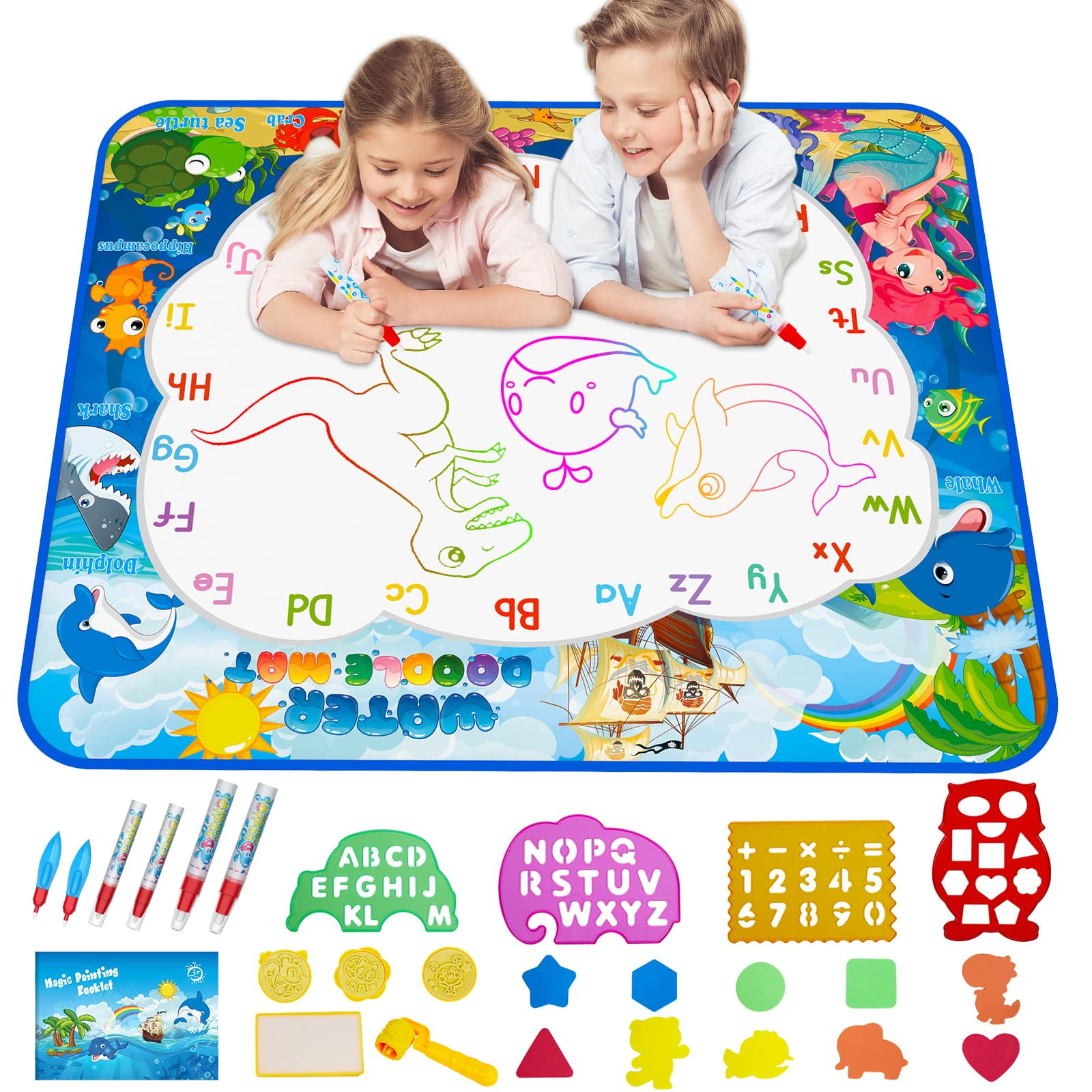 GymChoice Water Drawing Mat Kids Doodle Mats, Magic Doodle Mat 40 X 32 ...