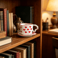 ACDANC Ceramic Heart Pattern Coffee Cup and Saucer Set with Unique ...