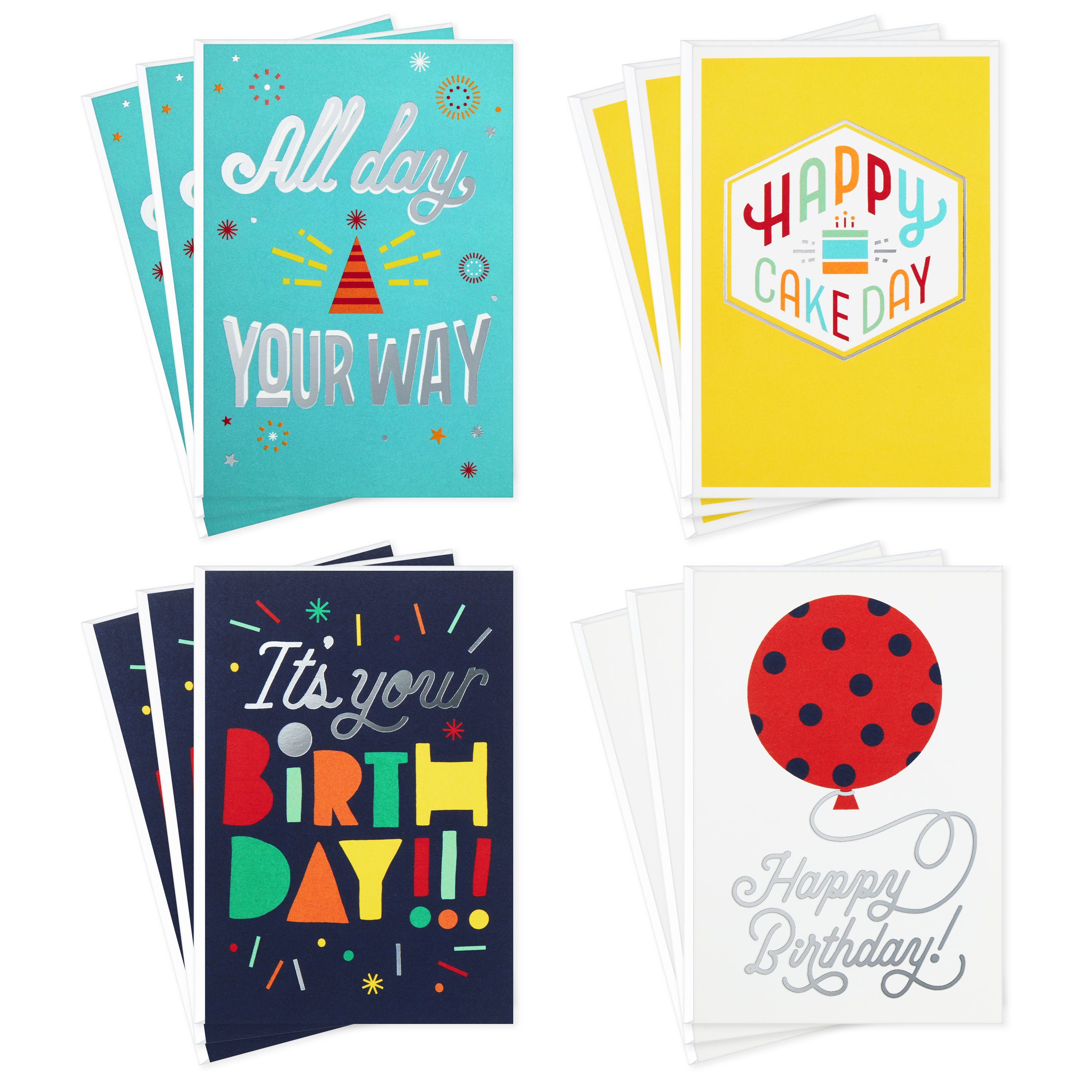 Hallmark Birthday Cards Assortment Happy Cake Day 12 Cards With 