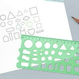 2pcs Plastic Drawing Templates Geometric Rulers Polygon Triangle Circle ...