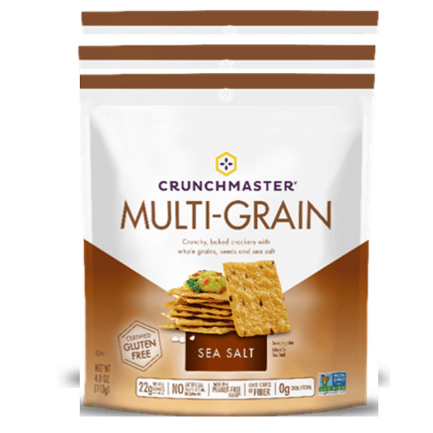 Crunchmaster Crackers, Sea Salt, 4 oz | bundle 3 bags | 22gr Whole ...