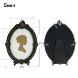 Sunlit Vintage Picture Frame 5x7 Inch, Oval Antique Photo Frames with ...