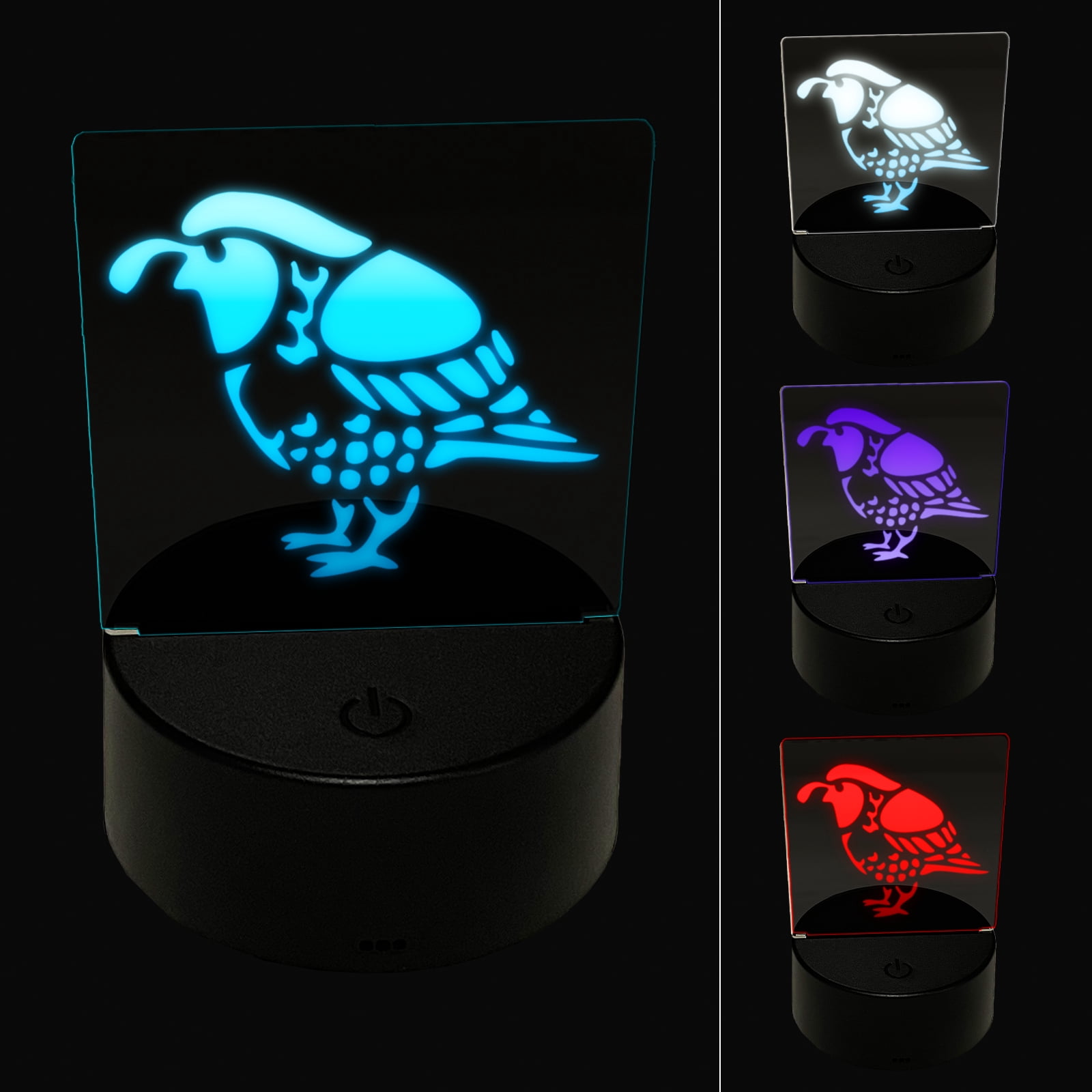 Southwestern Style Tribal Quail Bird LED Night Light Sign 3D Illusion Desk Nightstand Lamp ...
