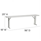 10 PACK 18'' x 96'' Granite White Plastic Folding Table - Seminar ...