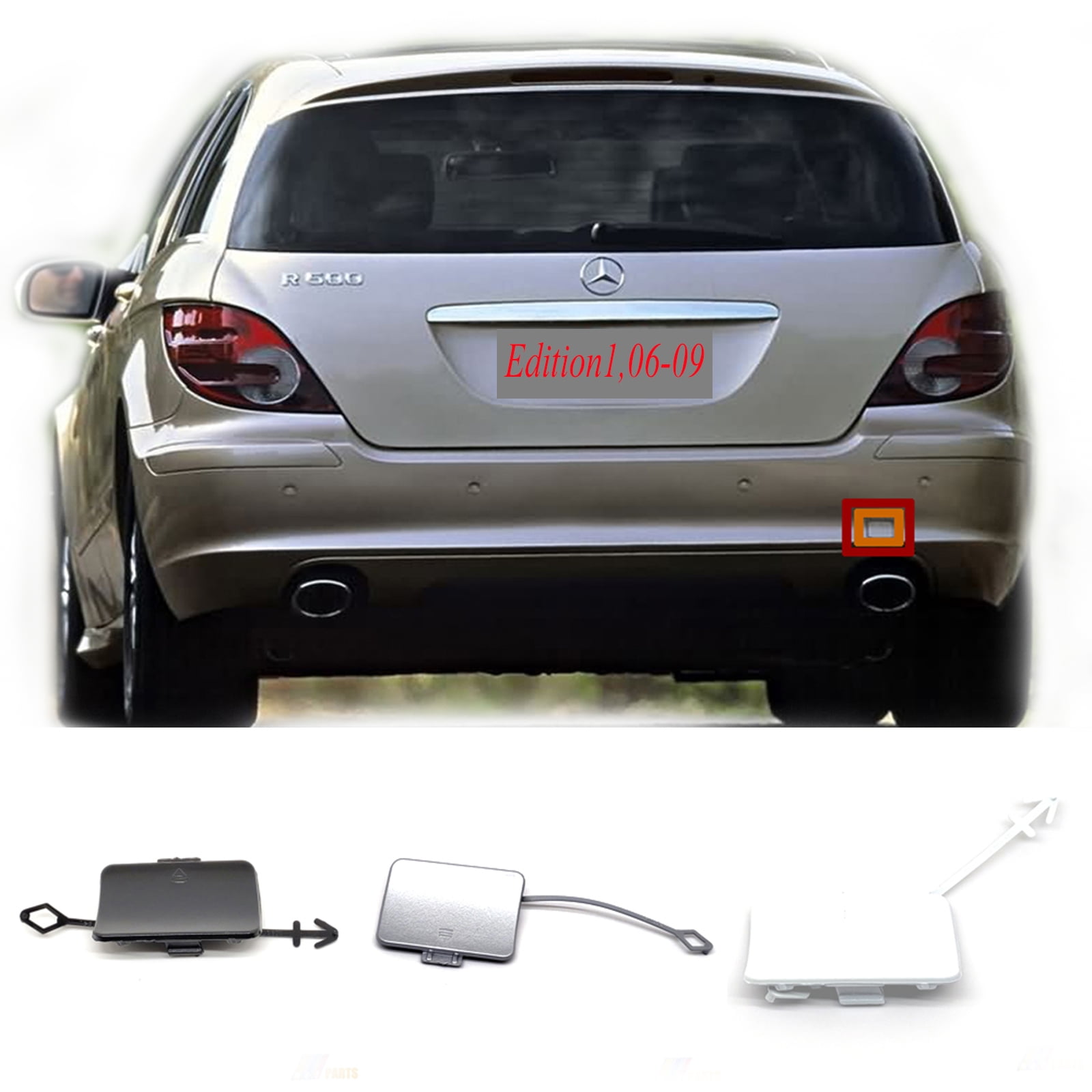 Trimla Rear Tow Cover Fit 06-09 Mercedes Benz R Class W251 V251 for ...