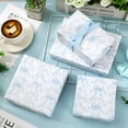 Blue Bow Floral Wrapping Paper - Mini Roll 17 Inch x 32.8 Ft Vintage ...