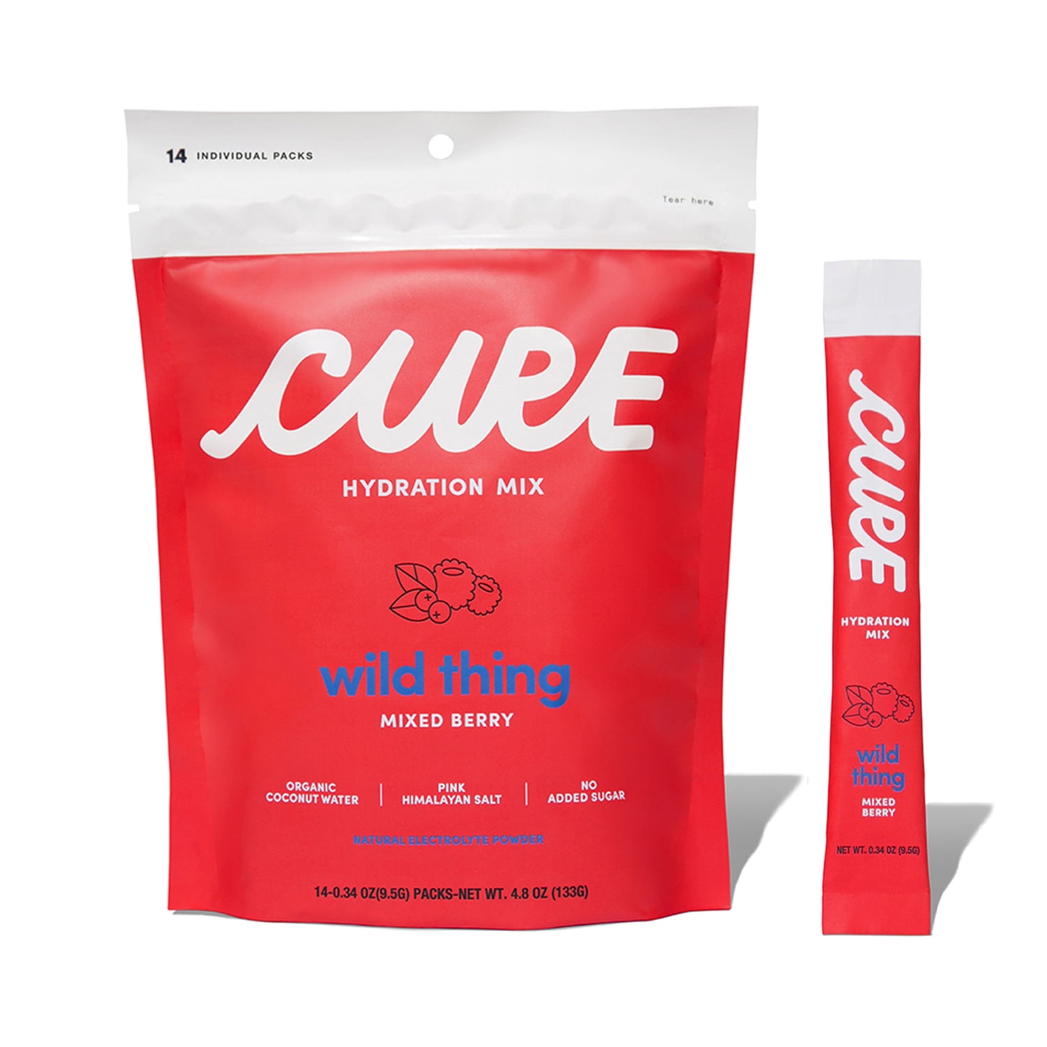Cure Hydration Drink Mix - Wild Thing Mixed Berry, Pack of 14 - Walmart ...
