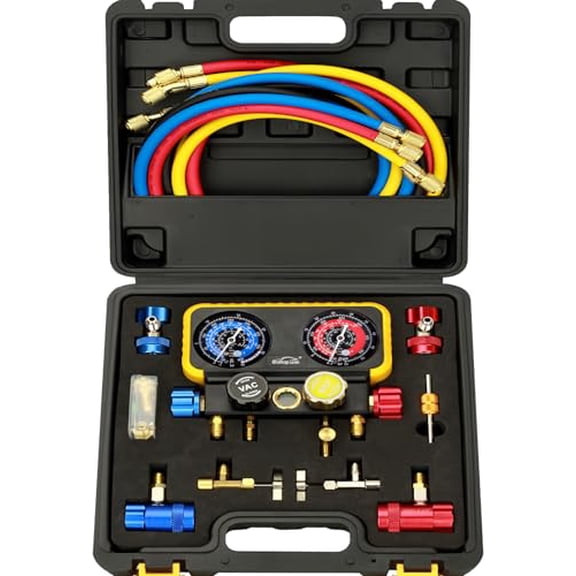 Refrigeration Digital Manifold Gauge Set HVAC Pressure Meter Kit 2 ...