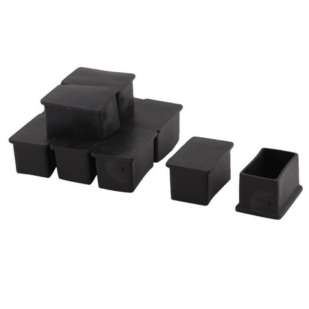 Furniture Table Rubber Rectangular Shape Leg Foot Covers Black 30 x ...
