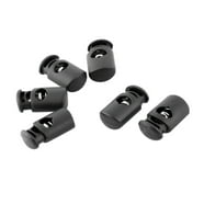 10 x 6mm Dia Single Hole Rope Cord Locks Ends Drawstring Toggles Black ...