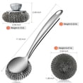 Osfvolr Steel Wool Scrubber Dish Brush with Handle, Deep Cleaning Metal ...