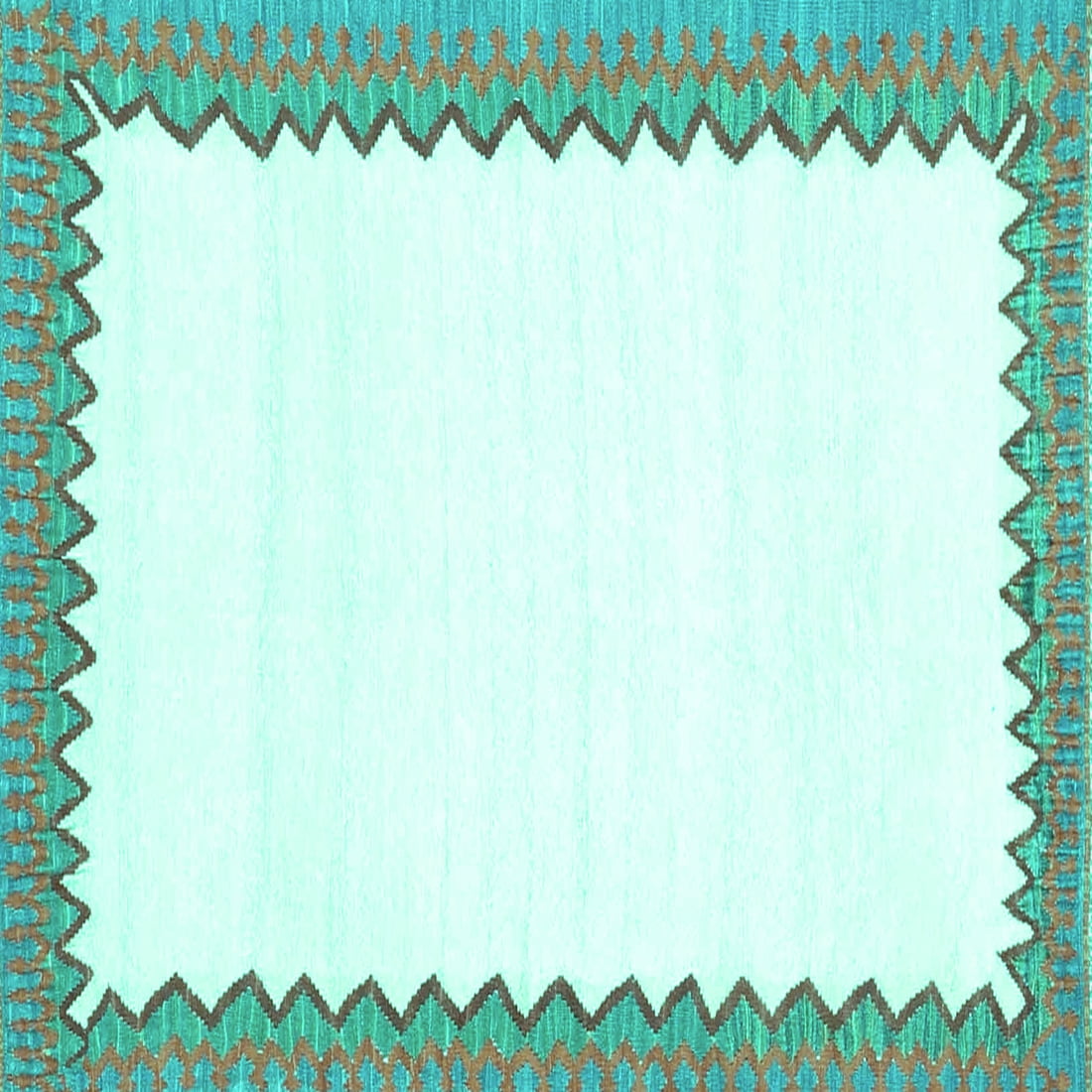Ahgly Company Machine Washable Indoor Square Solid Turquoise Blue ...