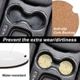 Round Car Coasters 6.5in Cork Design Non Slip Heat Insulation Water ...