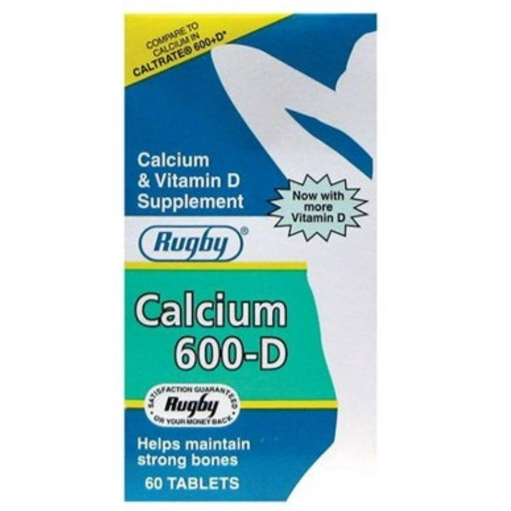 Rugby Calcium 600-D With Calcium and Vitamin D Supplement 60 ea ...