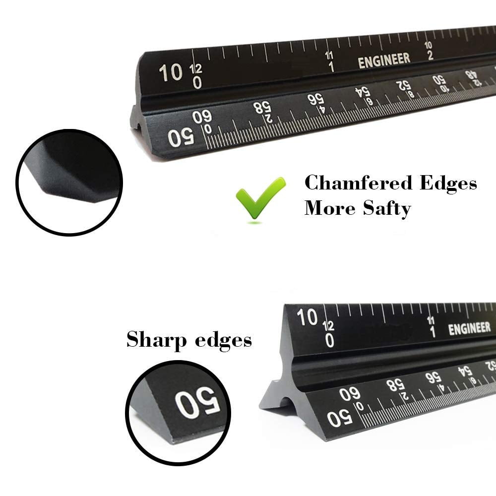 Regla de escala arquitectónica, regla de escala triangular de aluminio ...