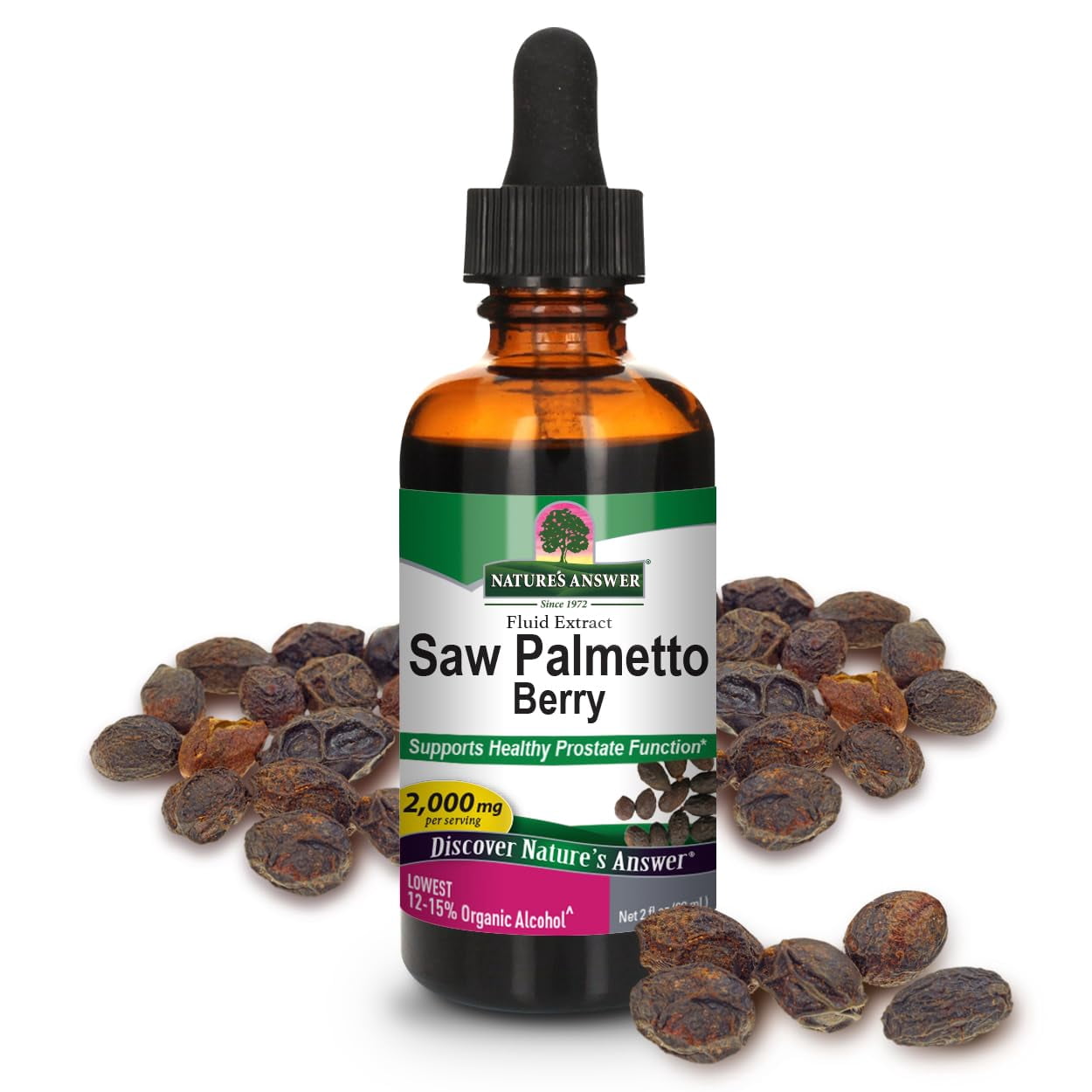 Suplemento Nature's Answer con bayas de palma enana americana de 60 ml ...