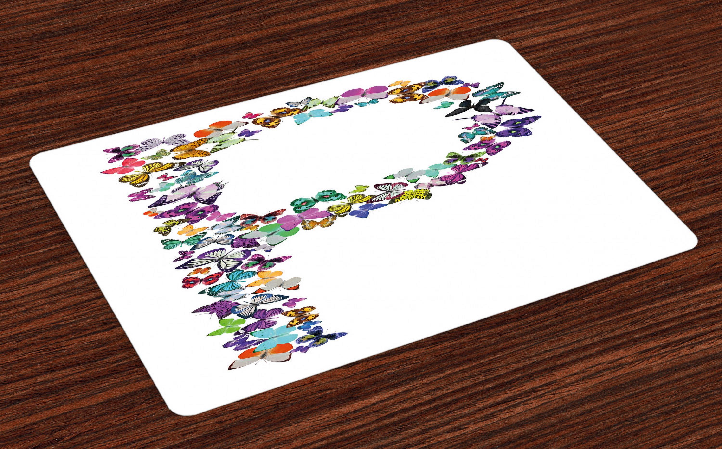 Ambesonne Letter P Place Mats Set of 4, Animal World Alphabet, Standard ...