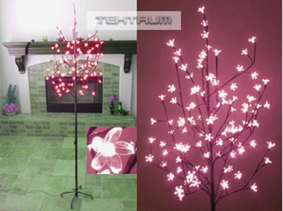 Tektrum 6.5' Tall/108 Pink LED Lighted Cherry Blossom Flower Tree for ...