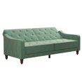 Novogratz Vintage Tufted Split Back Futon, Light Green Velvet - Walmart.com