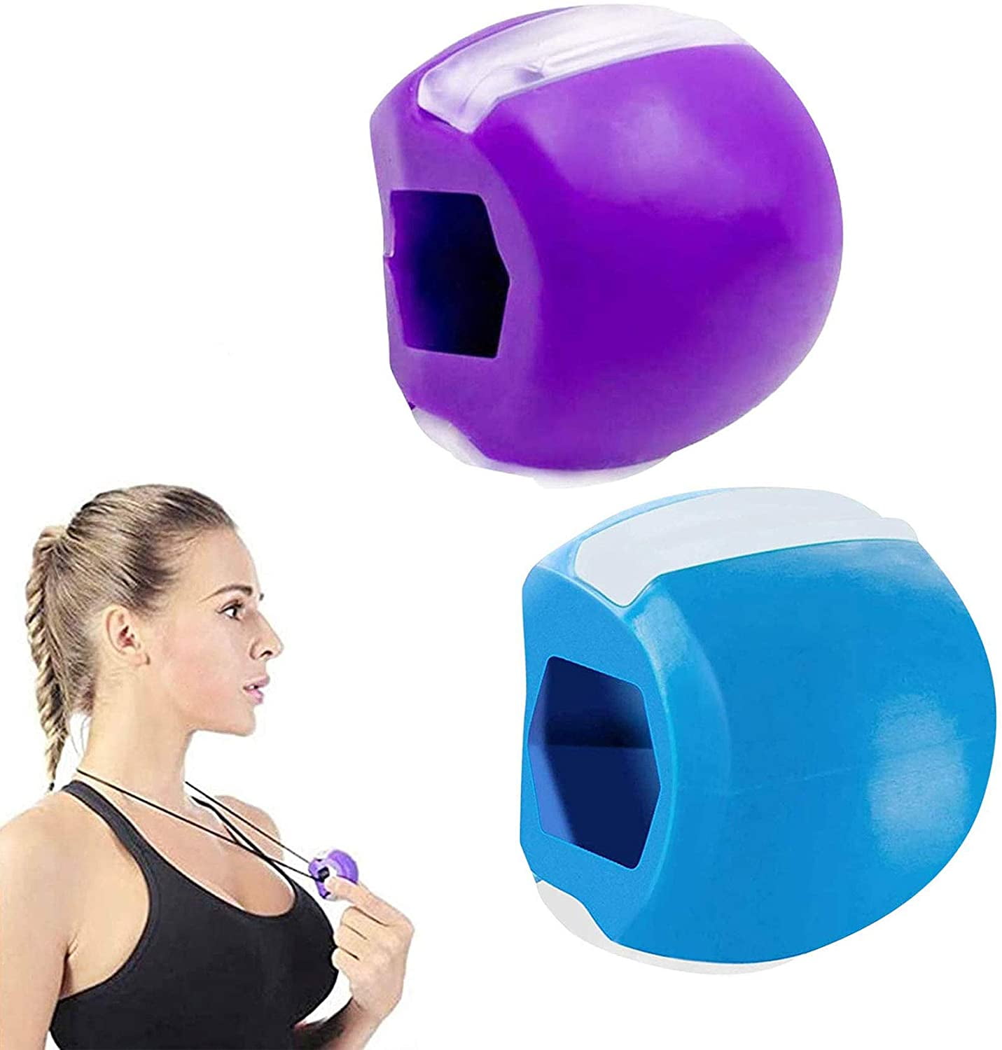 2 x Jaw Trainer Ball, Double Chin, Jaw Face Firmer, Double Chin ...