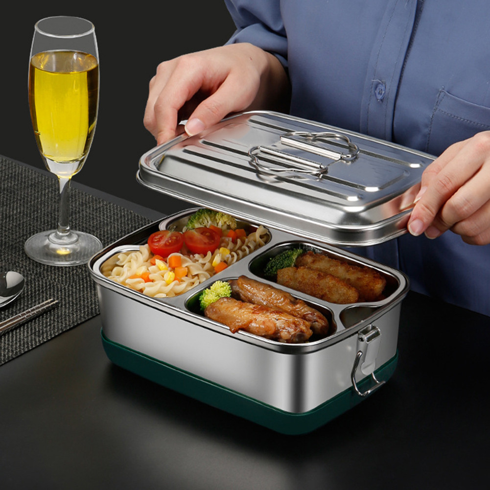 Veecome Lunch Box with Compartments and Lid, 304 Stainless Steel Food ...