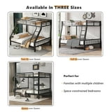 Full XL over Queen Bunk Bed, Heavy Duty Metal Bunk Bed with Safety ...