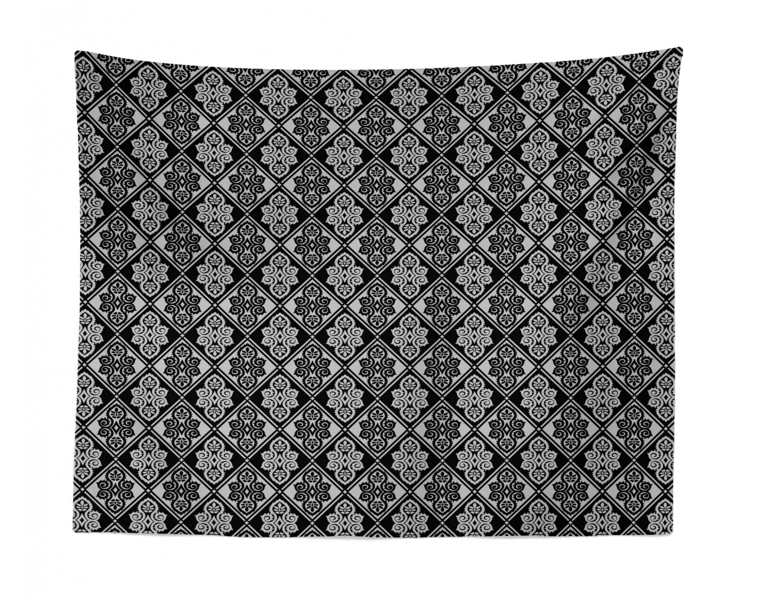 Charcoal Grey Tapestry, Old and Traditional Design of Damask Resembling ...