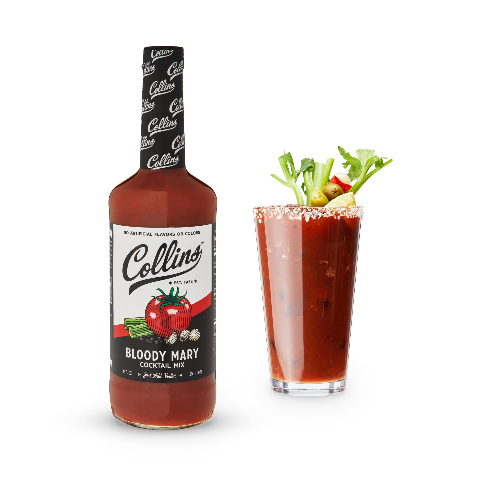 Collins Classic Bloody Mary Mix - Brunch Cocktail Recipe Ingredient, 32 ...