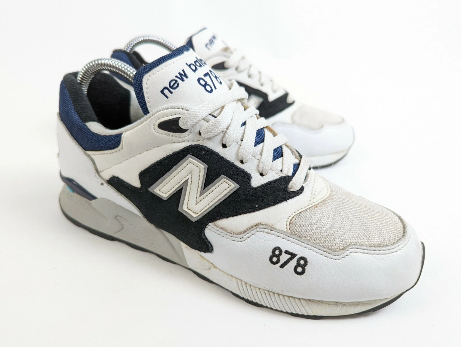 NEW BALANCE 878 Men's Low Top Leather Sneakers ML878AAA - White Navy ...