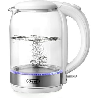 QUEENSENSE 1.7L Blue LED Light Electric Hot Water Glass Kettles ...