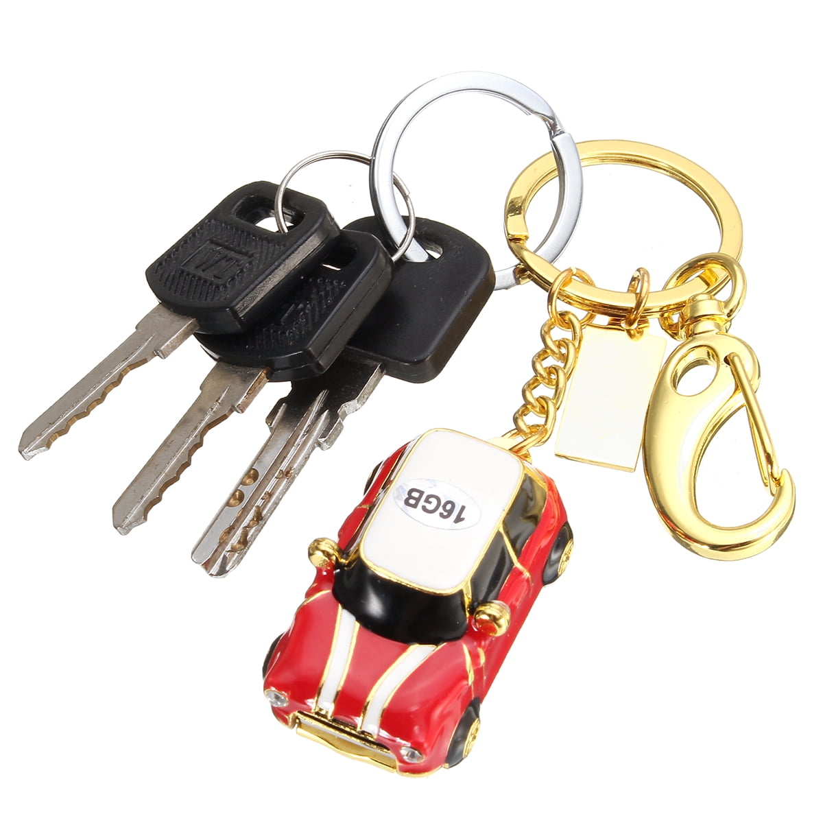 Mini Car Keychain Ring 4GB 16GB USB 2.0 Flash Memory Stick Storage U ...